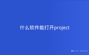 什么软件能打开project – PingCode